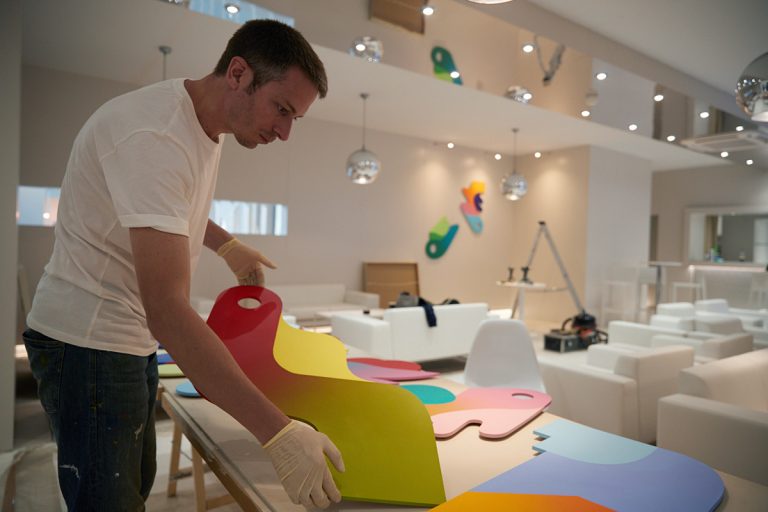 "In the air" Installation for NetJets in Art Basel • Oli-B